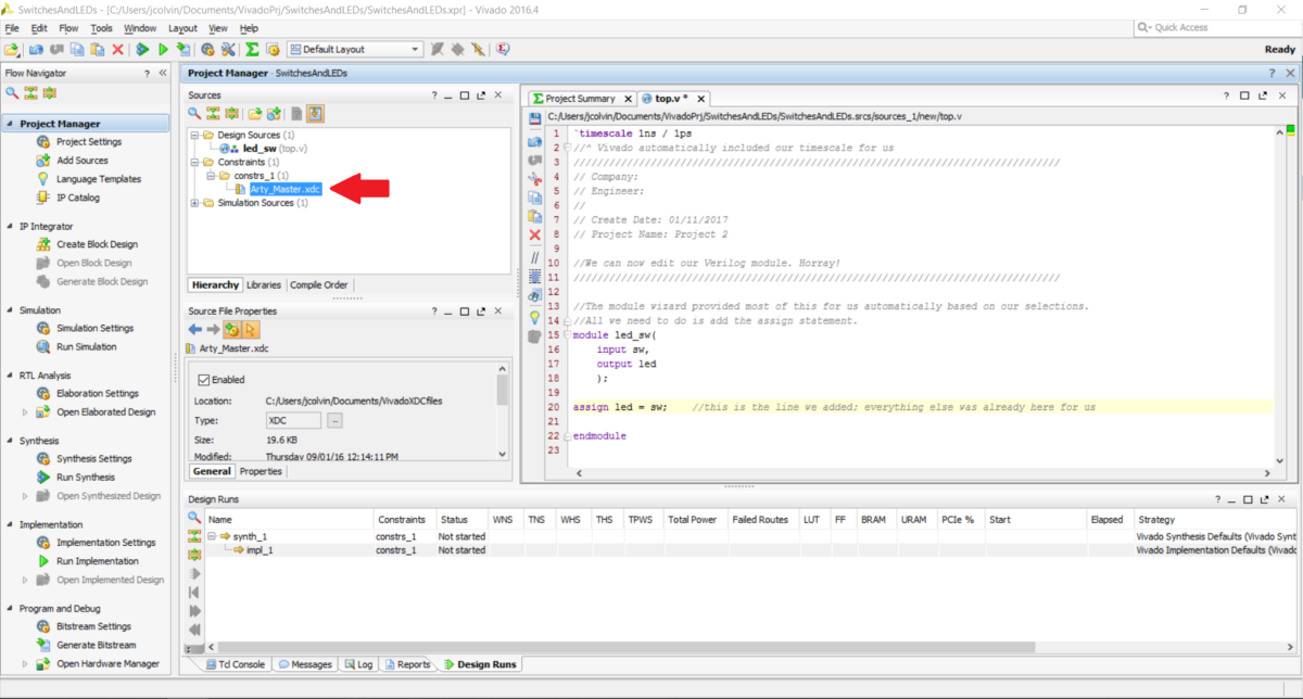 Creating And Programming Our First Fpga Project Part 3 Modifying Digilent Blog