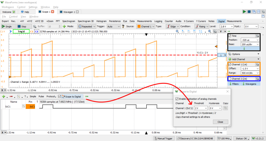 Scope To Digital Interpreting Analog Input Signals As Digital Signals In Waveforms 3212