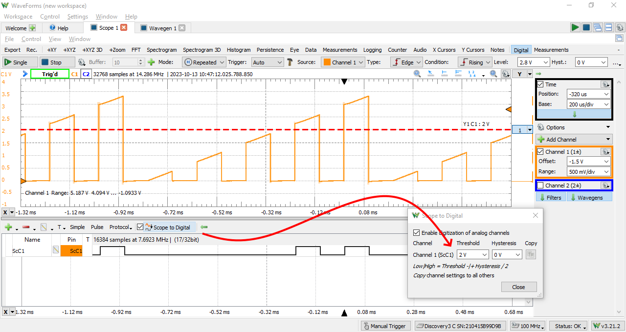Scope To Digital Interpreting Analog Input Signals As Digital Signals In Waveforms 3212